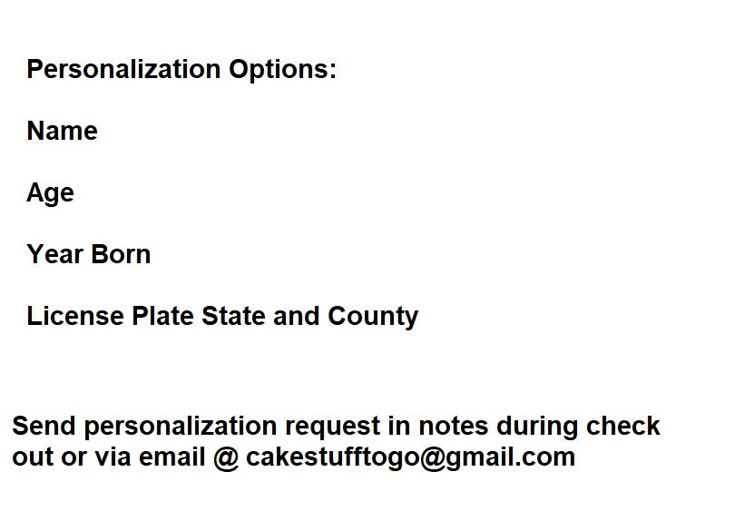 Your State License Plate Edible Cake Topper Image Decoration – Cake ...
