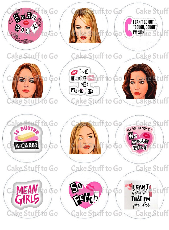 Mean Girls Edible CupCake Toppers – Cake Stuff to Go