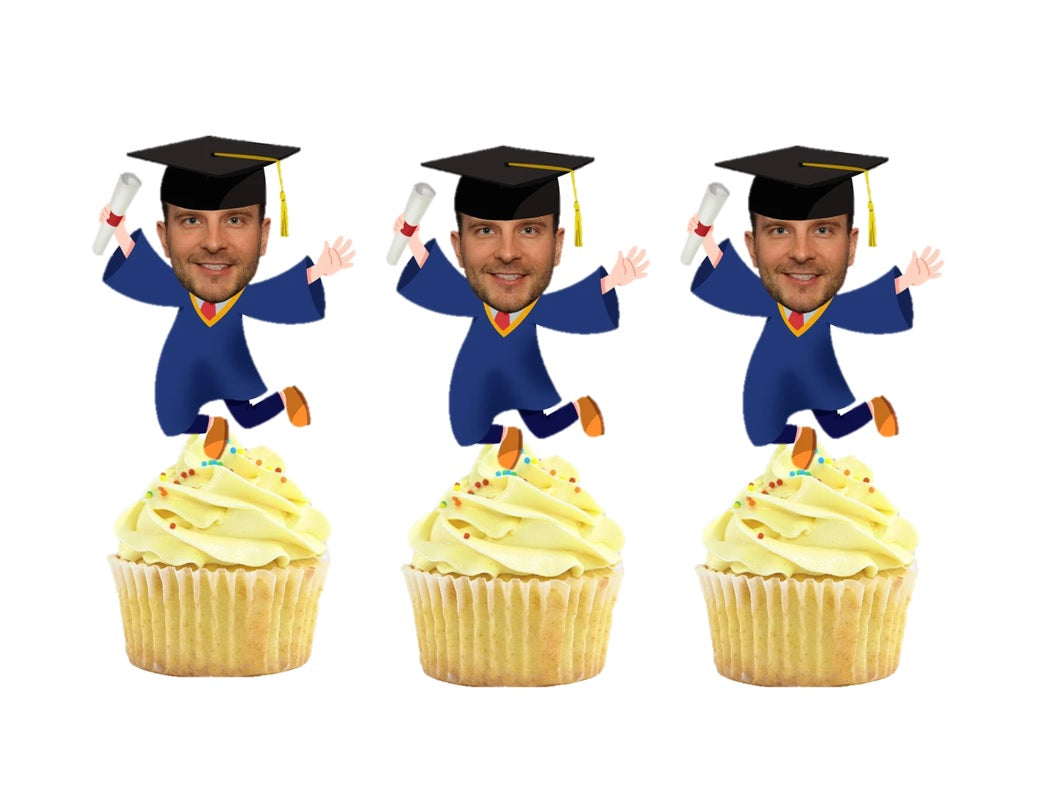 Fun Graduation w/Your Photo CupCake Topper – Cake Stuff to Go
