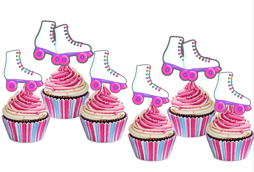 Pink Roller Skates Cupcake Toppers – Cake Stuff to Go