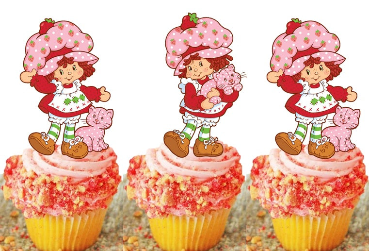 Free Printable Strawberry Shortcake Cupcake Toppers