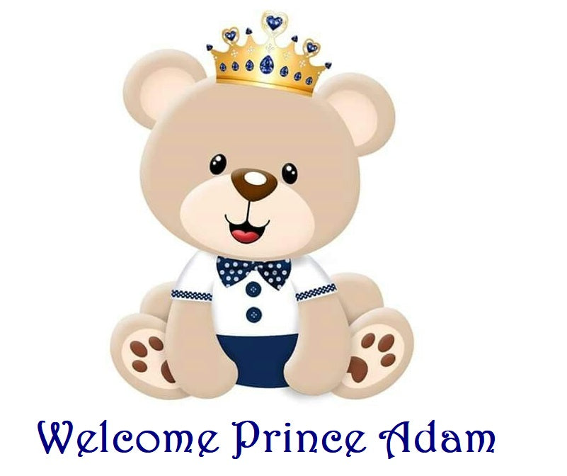 Cute Baby Boy Prince Bear Baby Shower Edible Cake Topper – Cake Stuff to Go