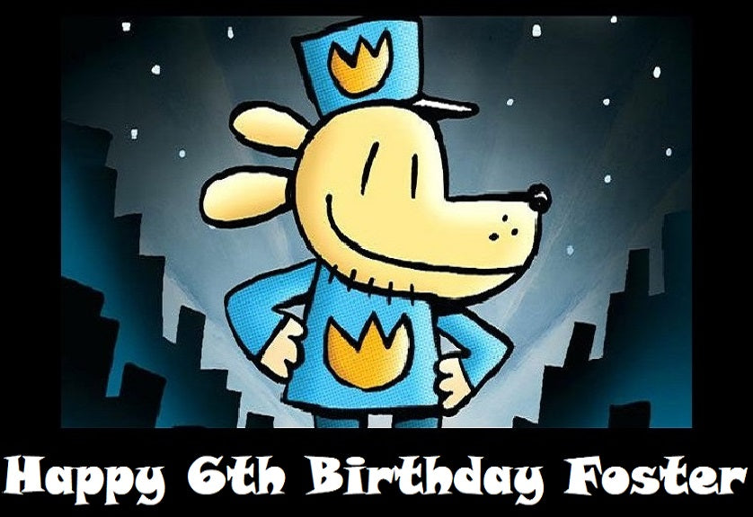 Dog Man Edible Cake Topper Image – Cake Stuff to Go