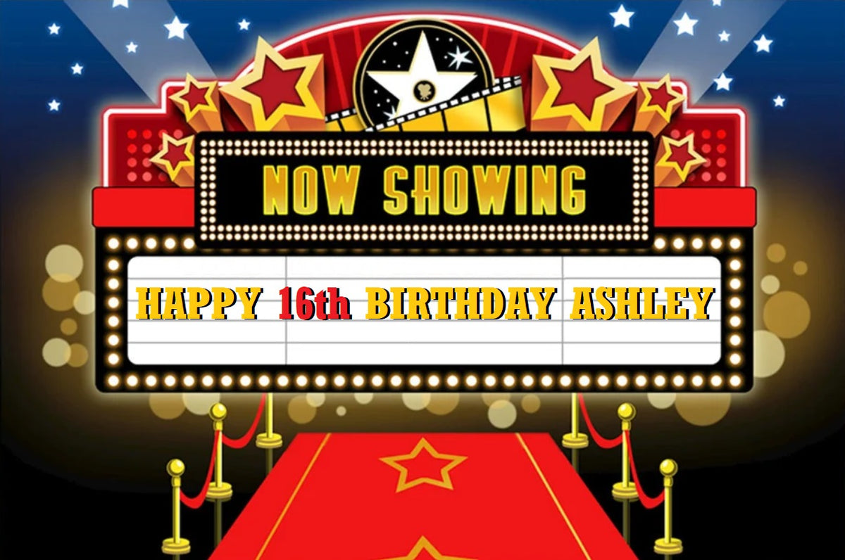 Hollywood Movie Theater Premiere Edible Cake Topper Image – Cake Stuff ...