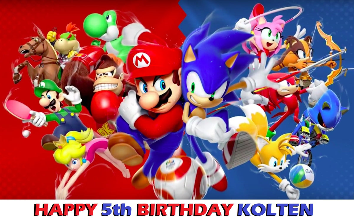 Sonic and Mario Brothers Edible Cake Topper Decoration – Cake Stuff to Go