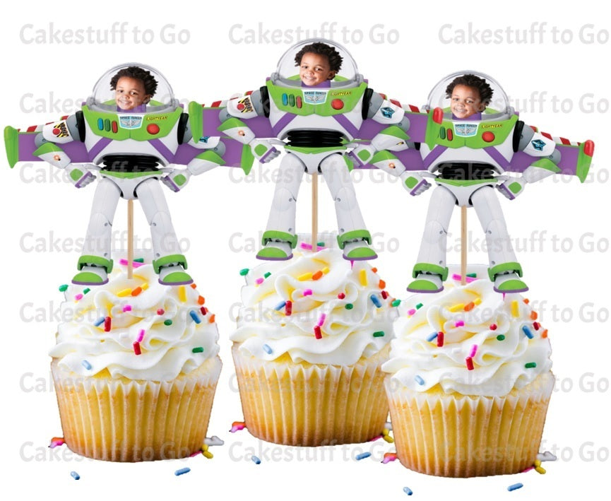 Toy Story Buzz Lightyear Cupcake Topper Decorations w/ Your Photo ...