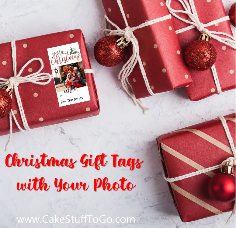 Custom Christmas Gift Tag Stickers with Your Photo – Cake Stuff to Go