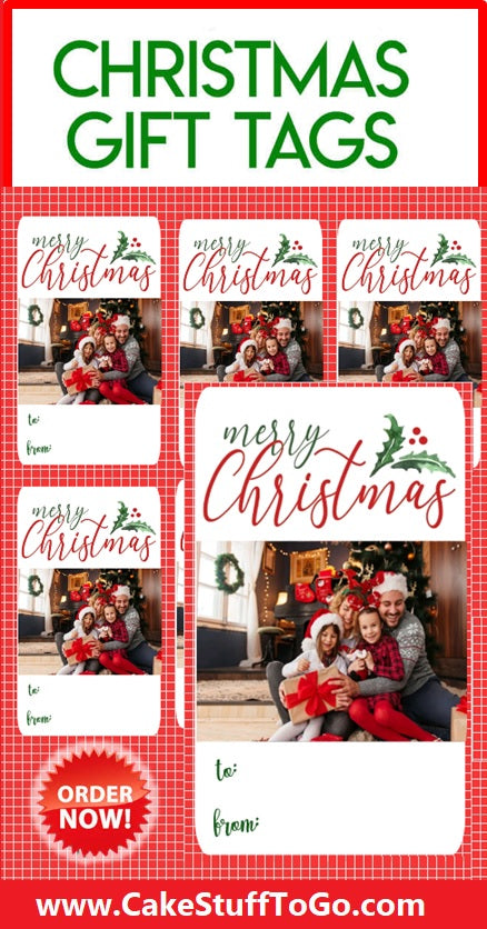 Custom Christmas Gift Tag Stickers with Your Photo – Cake Stuff to Go