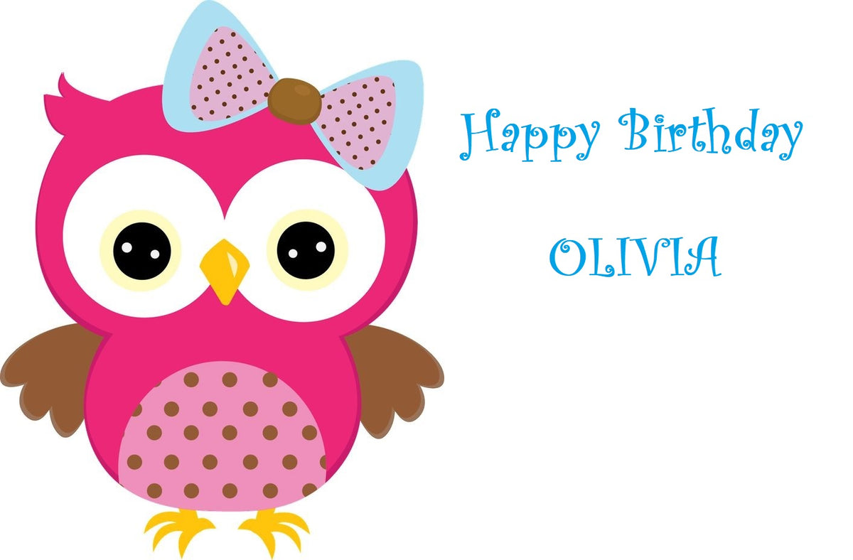 Cute Owl Edible Cake Topper Image – Cake Stuff to Go