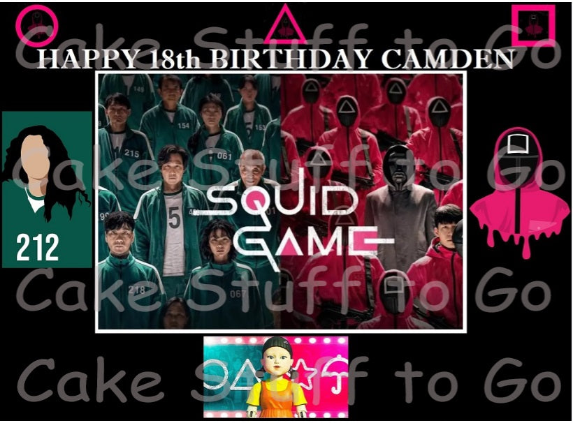 Squid Games Edible Cake Topper Image Decoration – Cake Stuff to Go