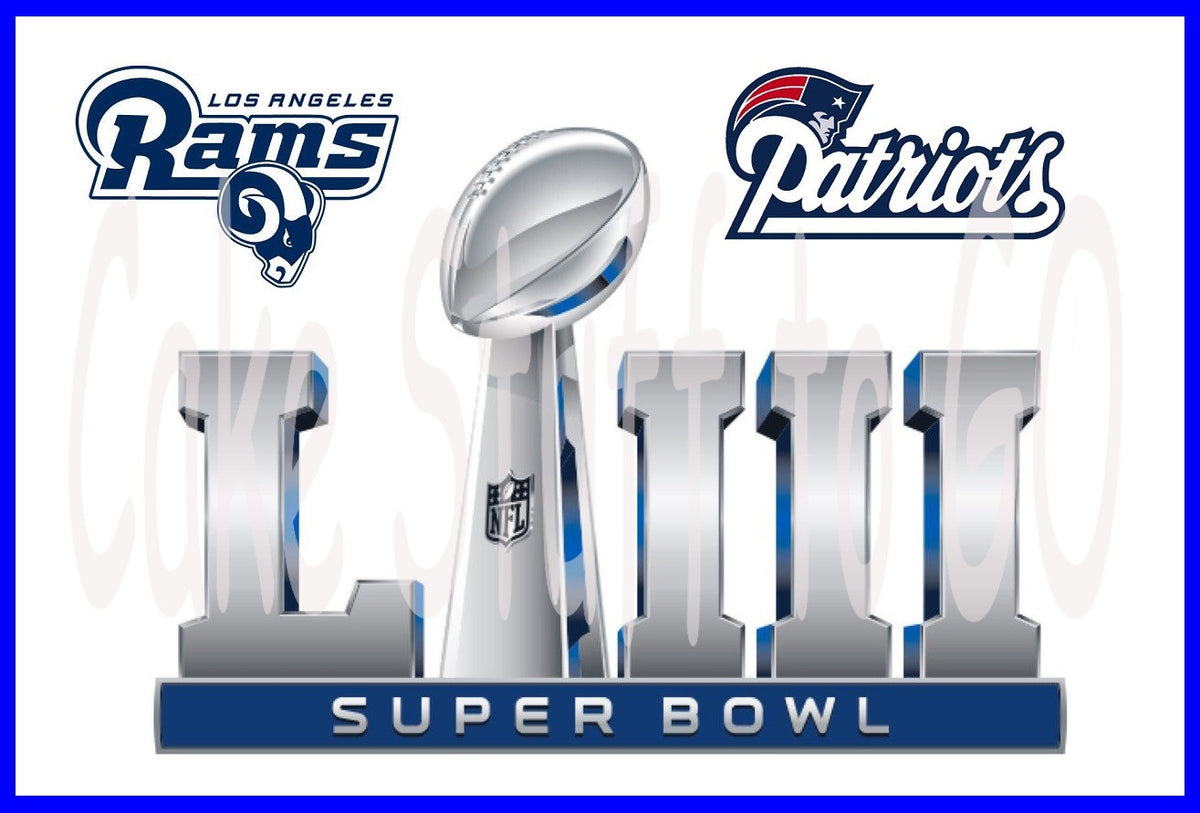 Super Bowl 53 Rams vs Patriots Edible Cake Topper – Cake Stuff to Go